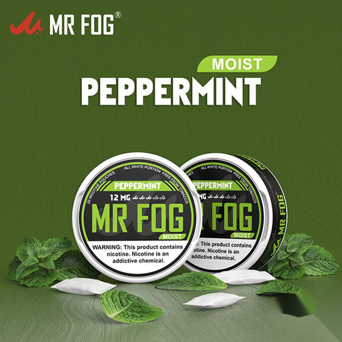 Moist Peppermint - Mr Fog Nicotine Pouches | Cool & Minty at myvpro ...
